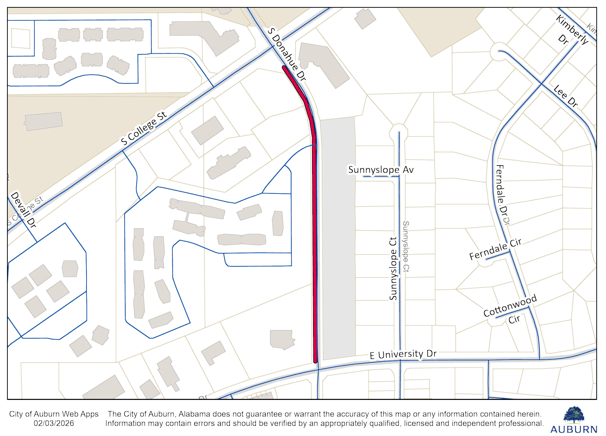 South Donahue Drive lane closure expected Feb. 4 - City of Auburn News